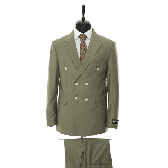 Derman | Suits & Blazers | Doublebreasted 2pc Suit By Derman Olive ...